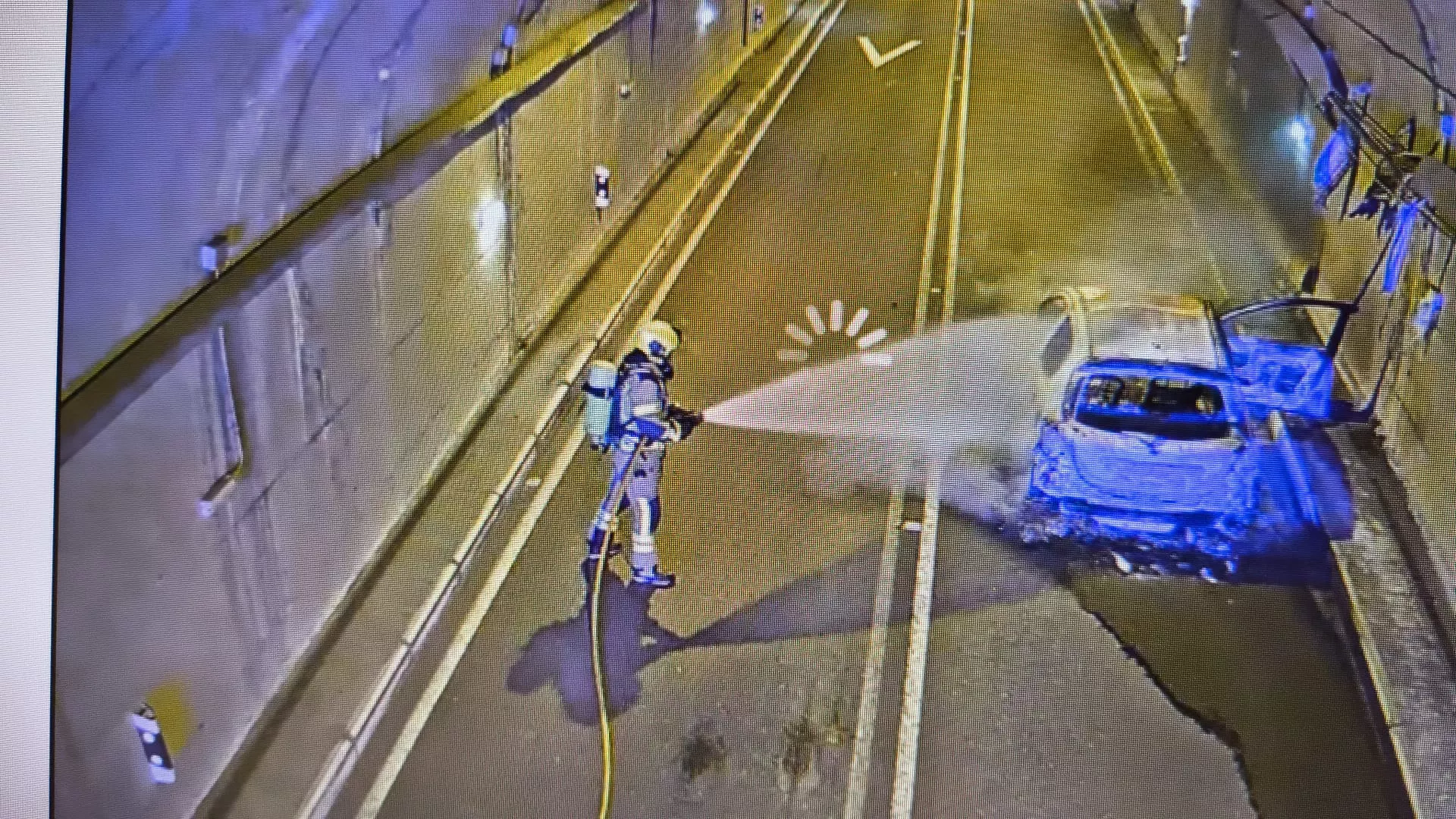 Cerrado el túnel de Bielsa por el incendio de un turismo